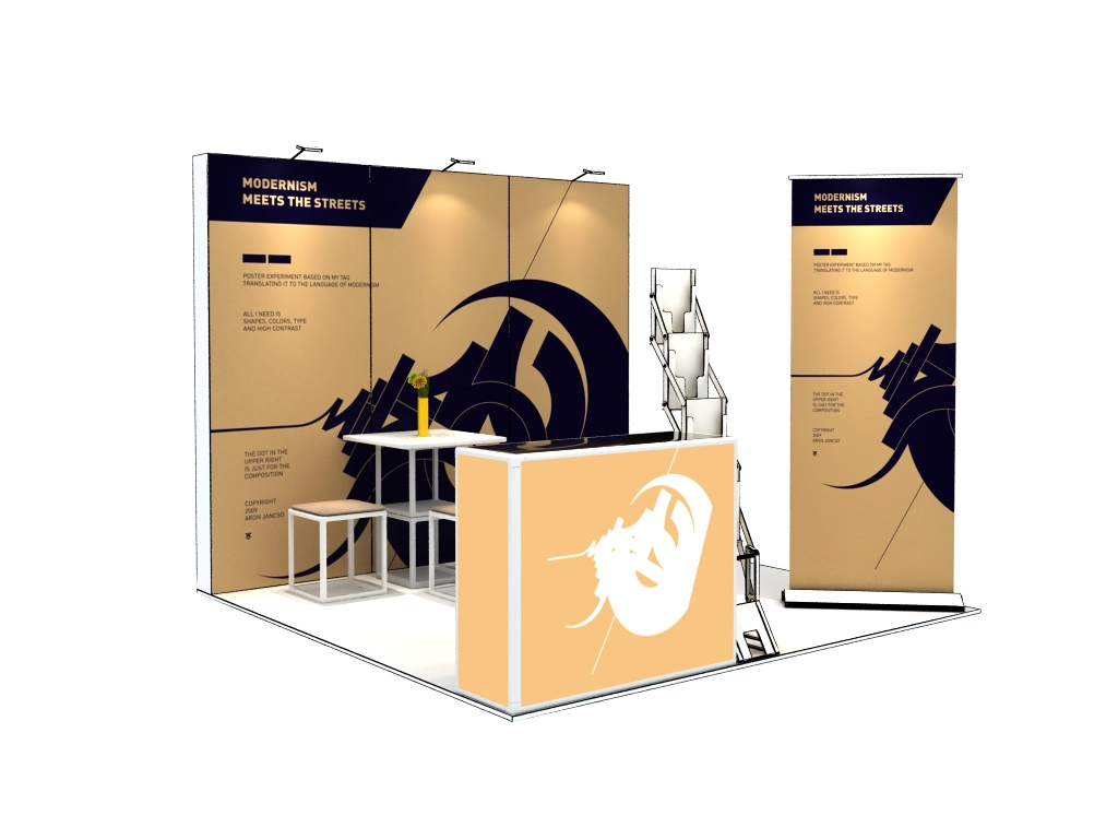 Tent With Banner Rail, Movable Indoor Display Stands - 东华DH Display