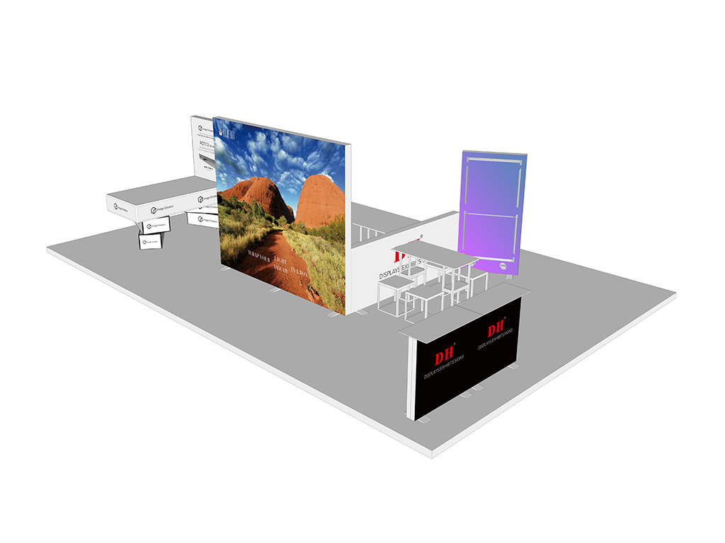 Tent With Banner Rail, Movable Indoor Display Stands - 东华DH Display